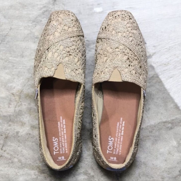 Toms | Shoes | Toms Classic Lace Slipon In Gold Womens Size 8 | Poshmark